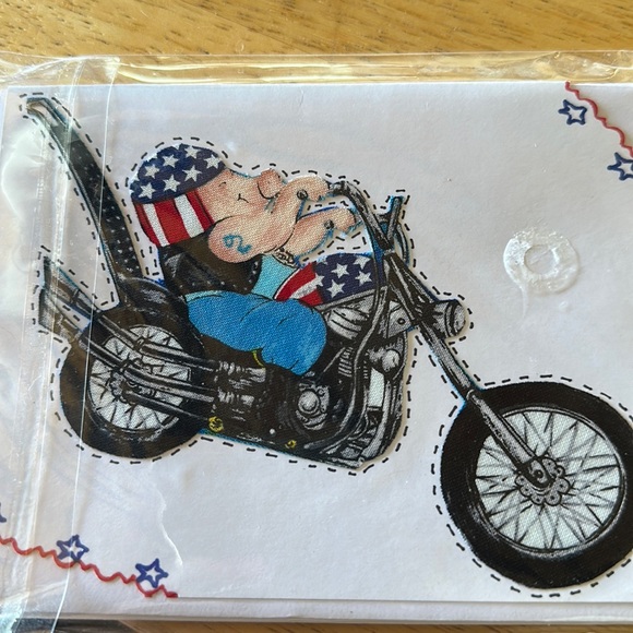 Office | Handmade Cards Motorcycle Theme Red White And Blue 4 Cards New ...